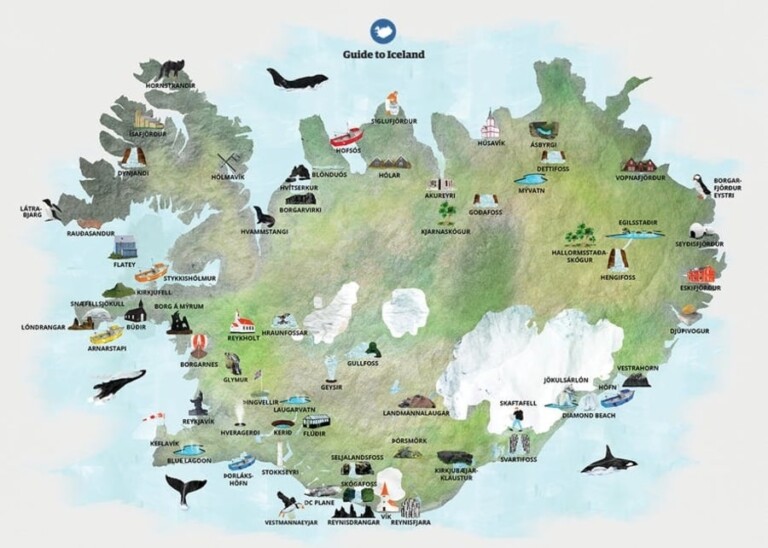 Map of Iceland - 15 Tourist Maps of Iceland, Europe